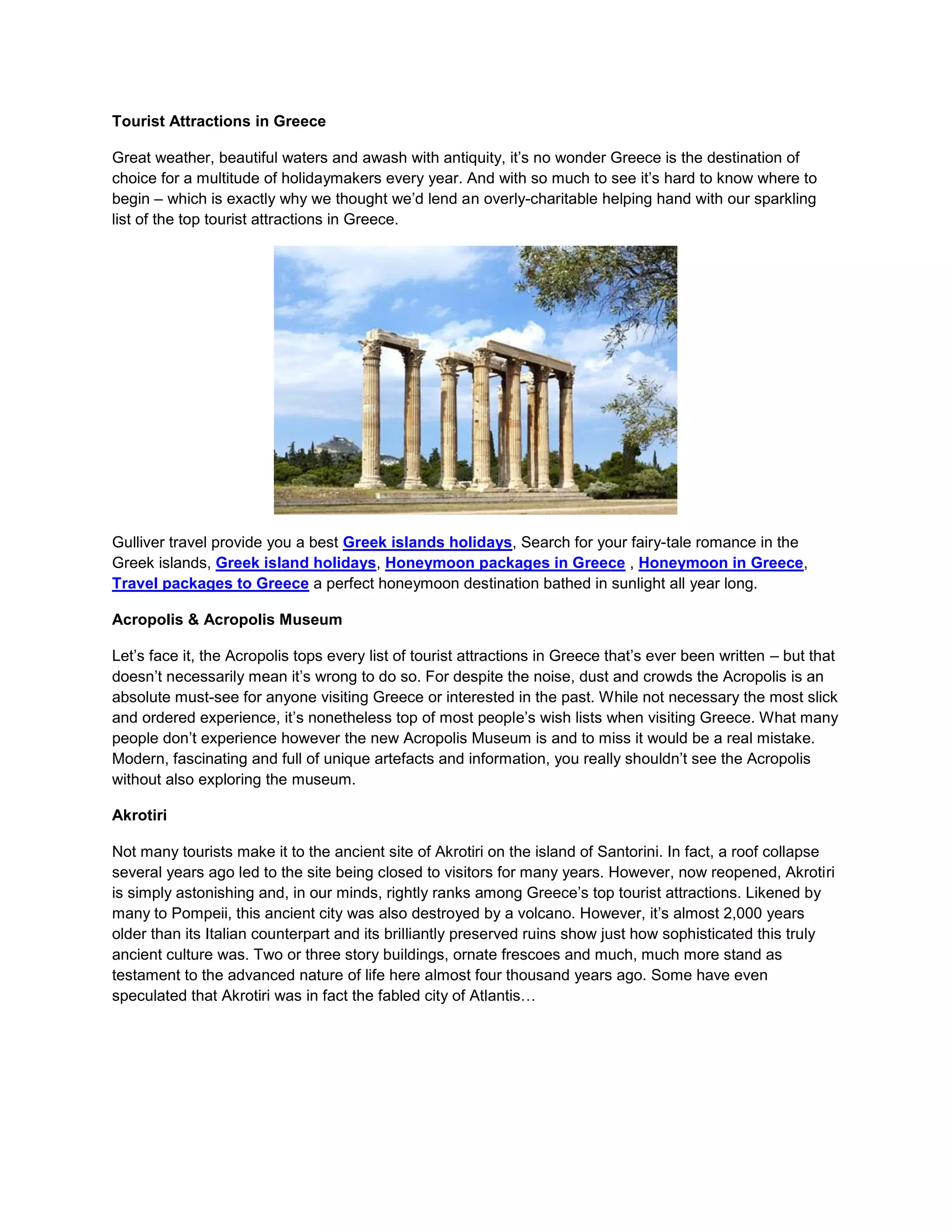 Tourist attractions in greece | PDF