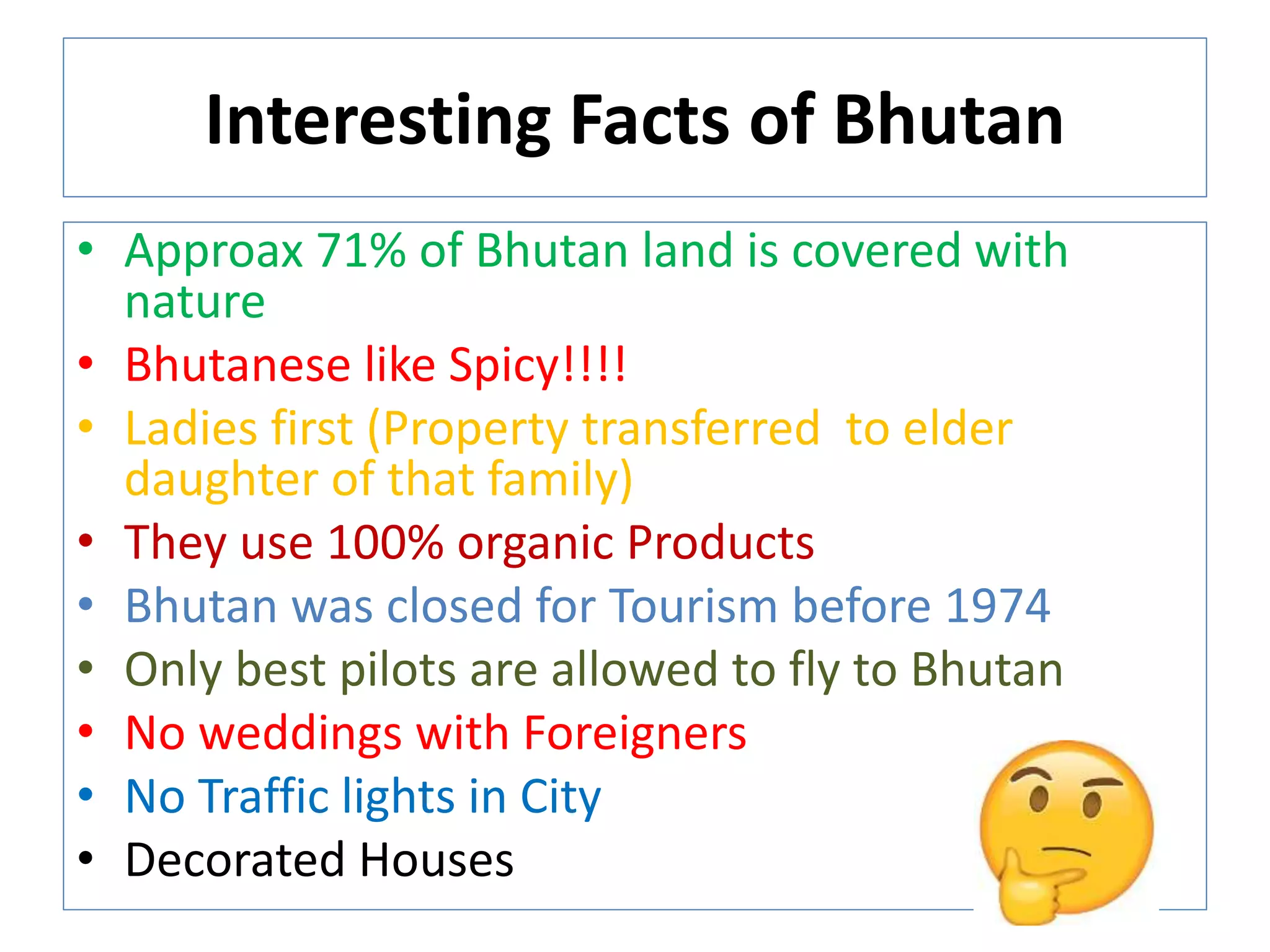 Tourist attractions of bhutan | PPTX