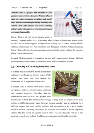 Tourist behavior Learning Concept | PDF | Education