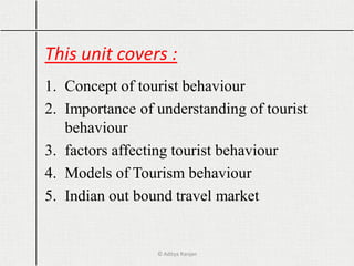 Tourist behaviour, unit 1 | PDF