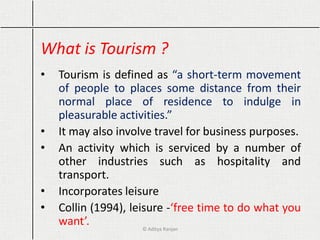 Tourist behaviour, unit 1 | PDF
