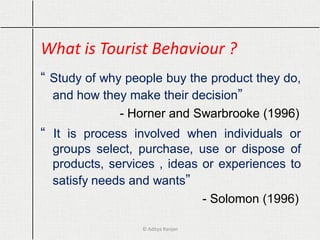 Tourist behaviour, unit 1 | PDF