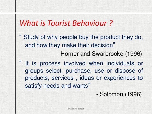 Tourist behaviour, unit 1