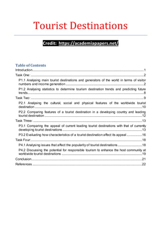 Tourist Destination | DOCX | Europe Travel | Travel Locations