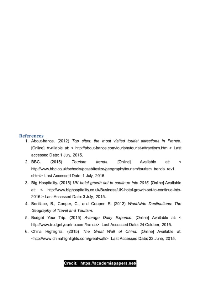 Tourist Destination | PDF