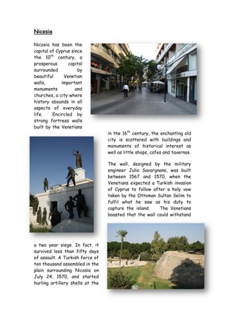 Tourist guide for nicosia | PDF | Bars & Restaurants | Attractions