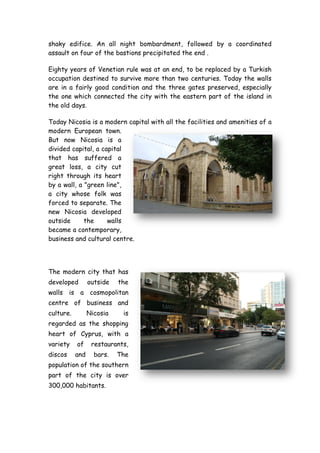 Tourist guide for nicosia | PDF | Bars & Restaurants | Attractions