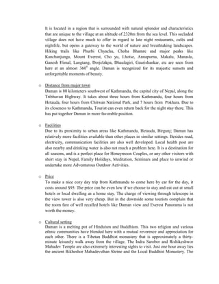 A sample report on tourist destination. | DOCX