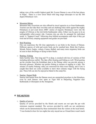 A sample report on tourist destination. | DOCX