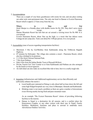 A sample report on tourist destination. | DOCX