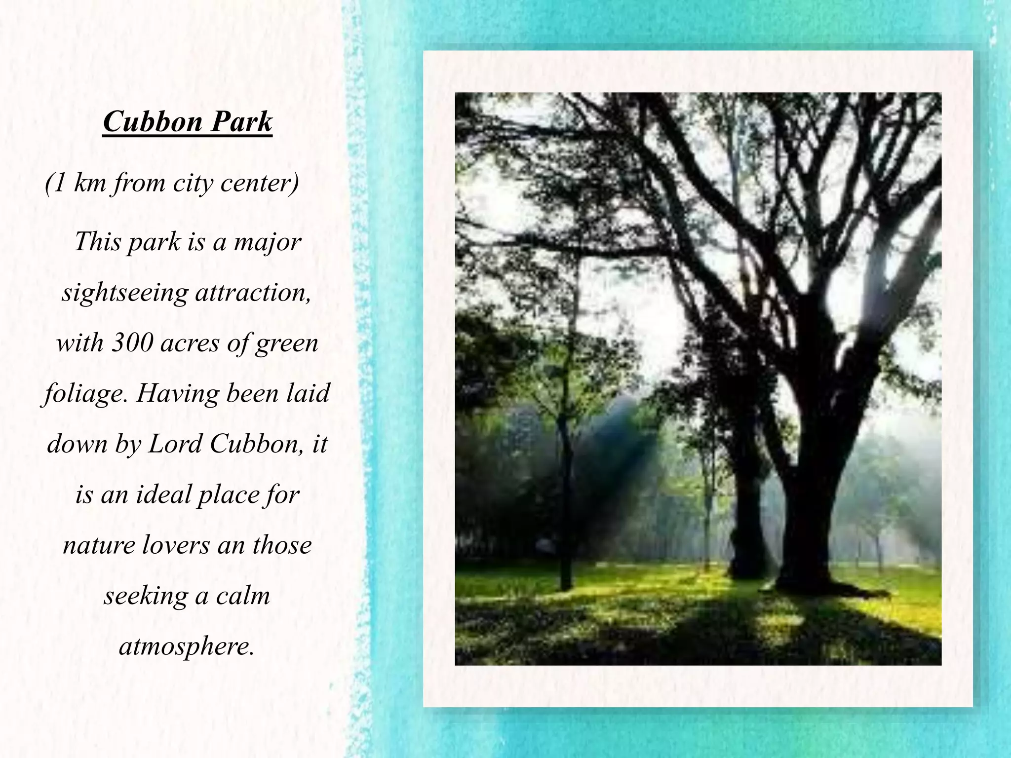 Tourist places in banglore | PPTX