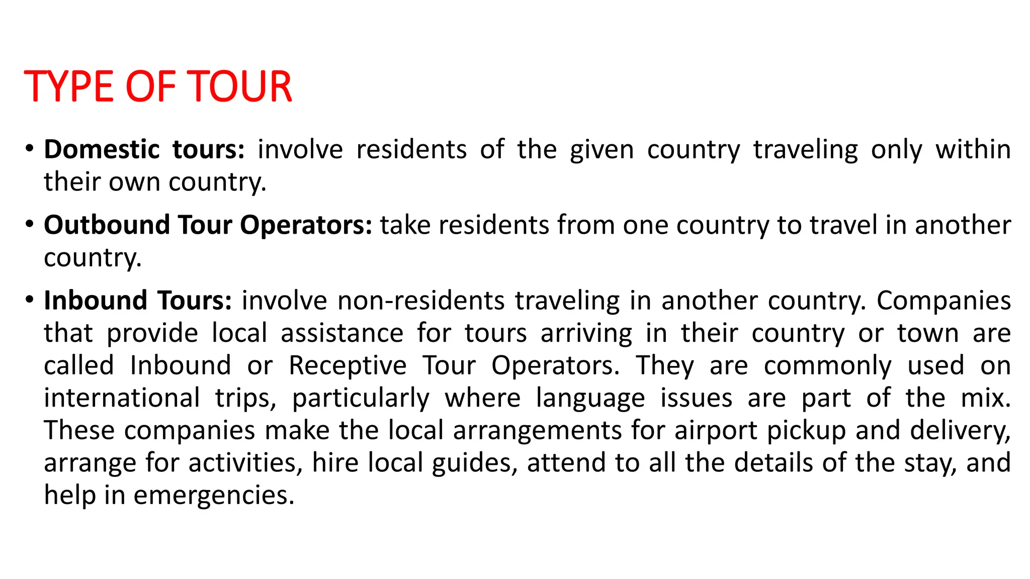 TOUR & ITS TYPE | PPTX