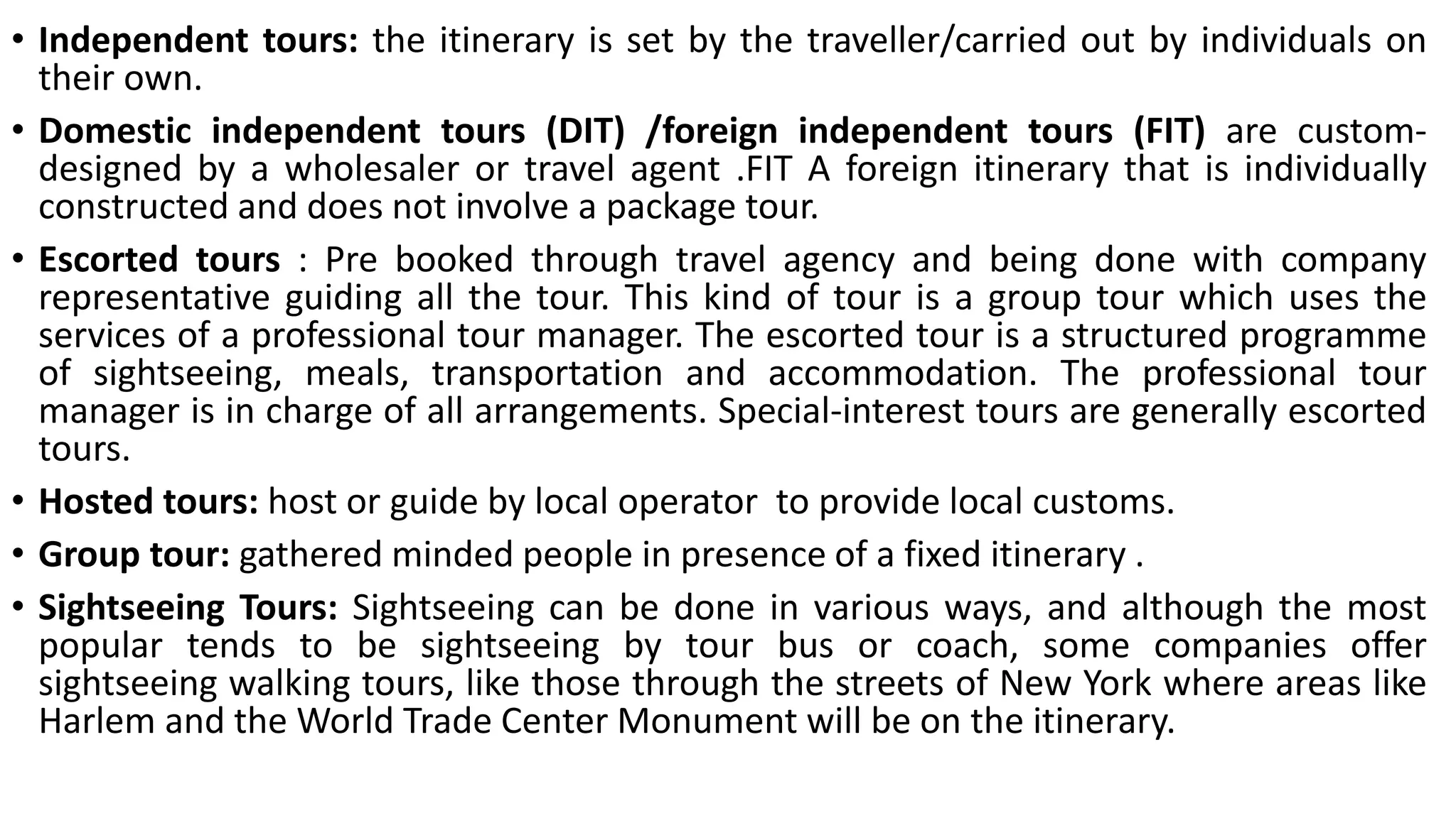 TOUR & ITS TYPE | PPTX