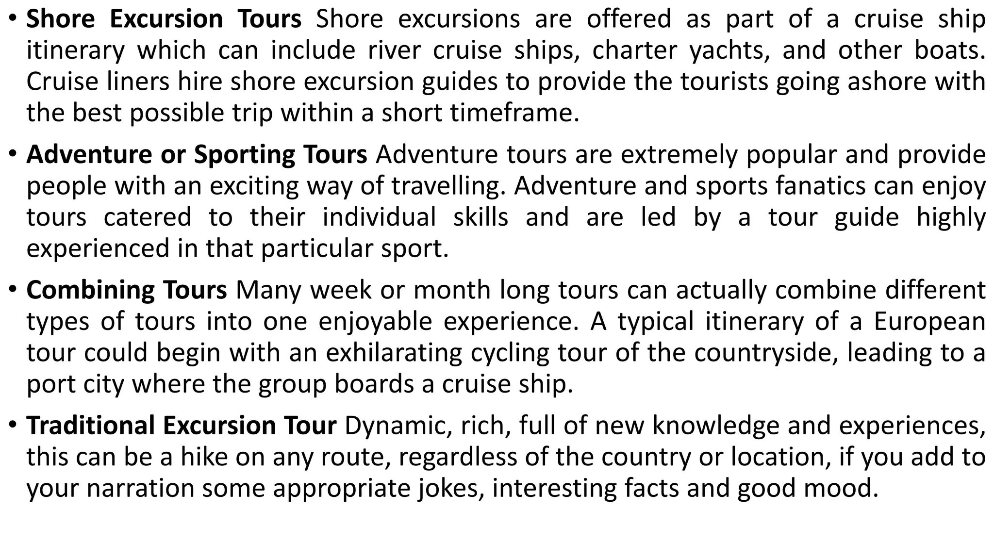 TOUR & ITS TYPE | PPTX