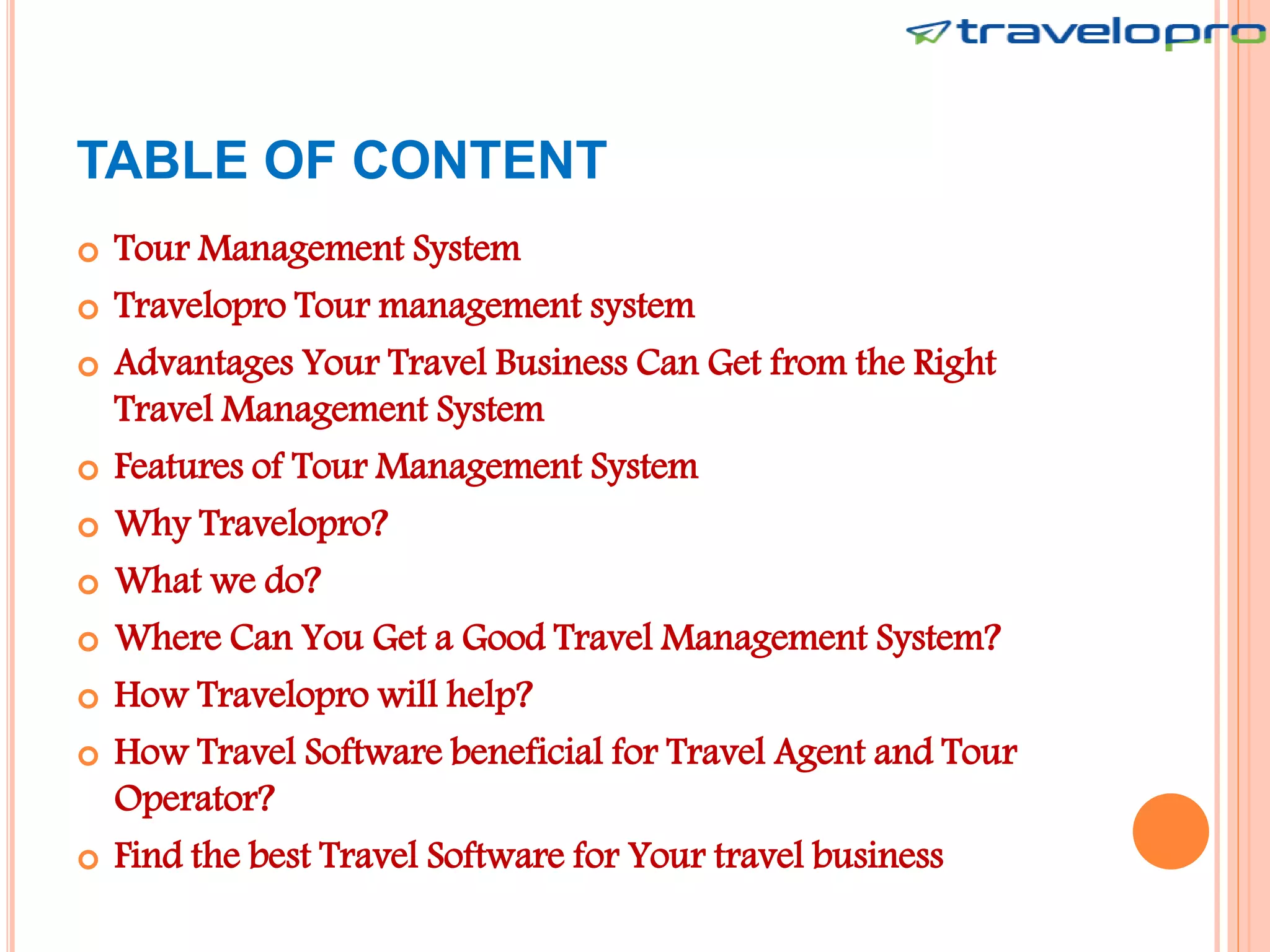 Tour Management System | PPTX