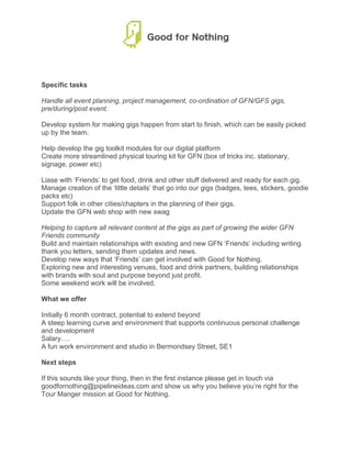 Tour manager role | PDF