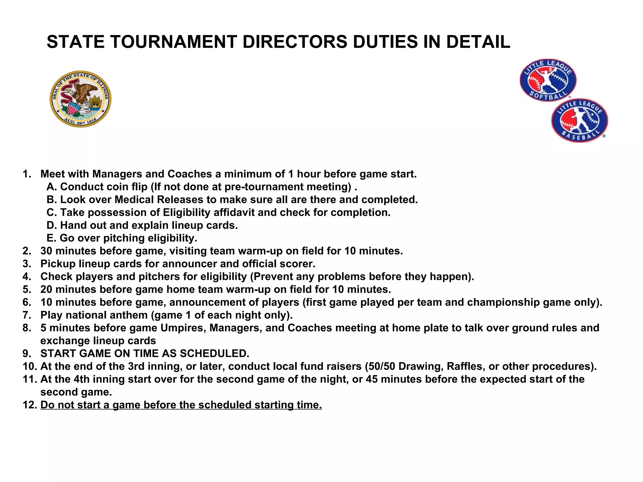 Tournament Directors Training Guide | PPT