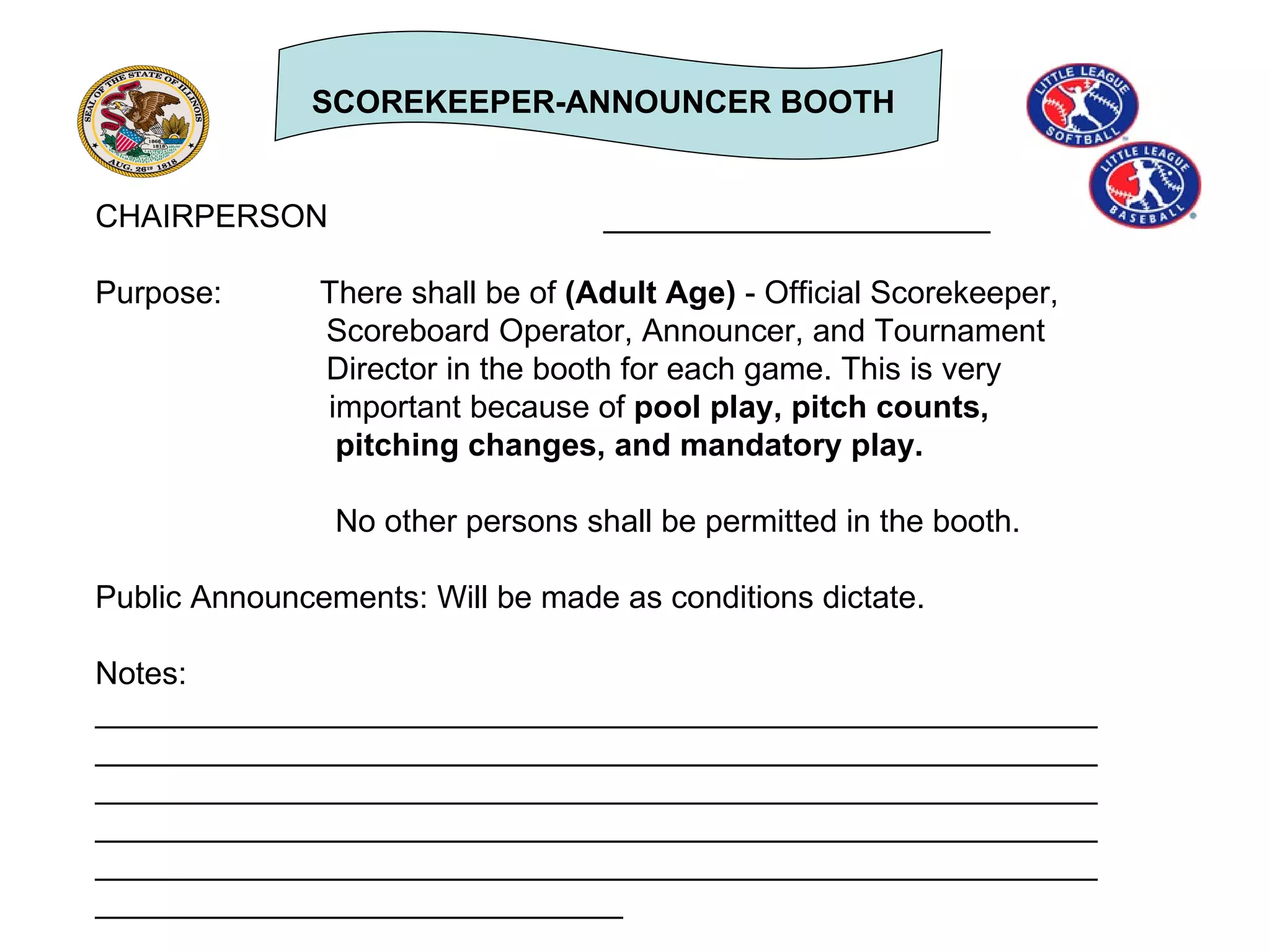 Tournament Directors Training Guide | PPT