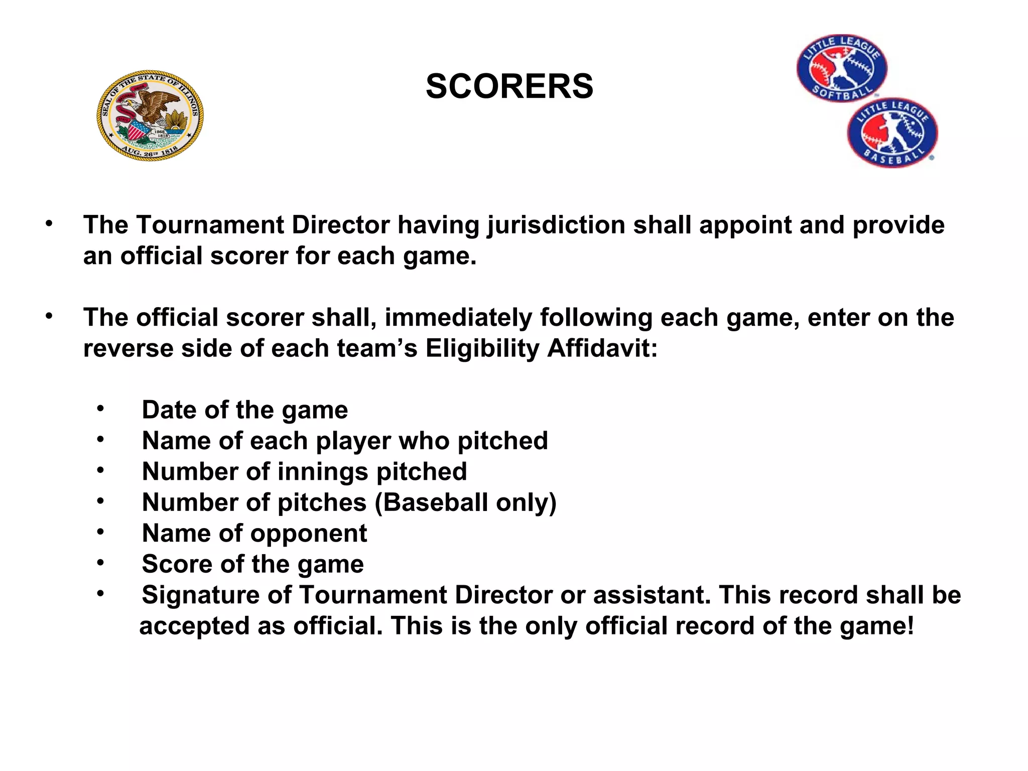 Tournament Directors Training Guide | PPT