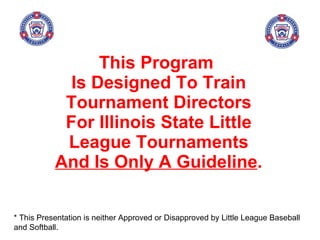 Tournament Directors Training Guide | PPT