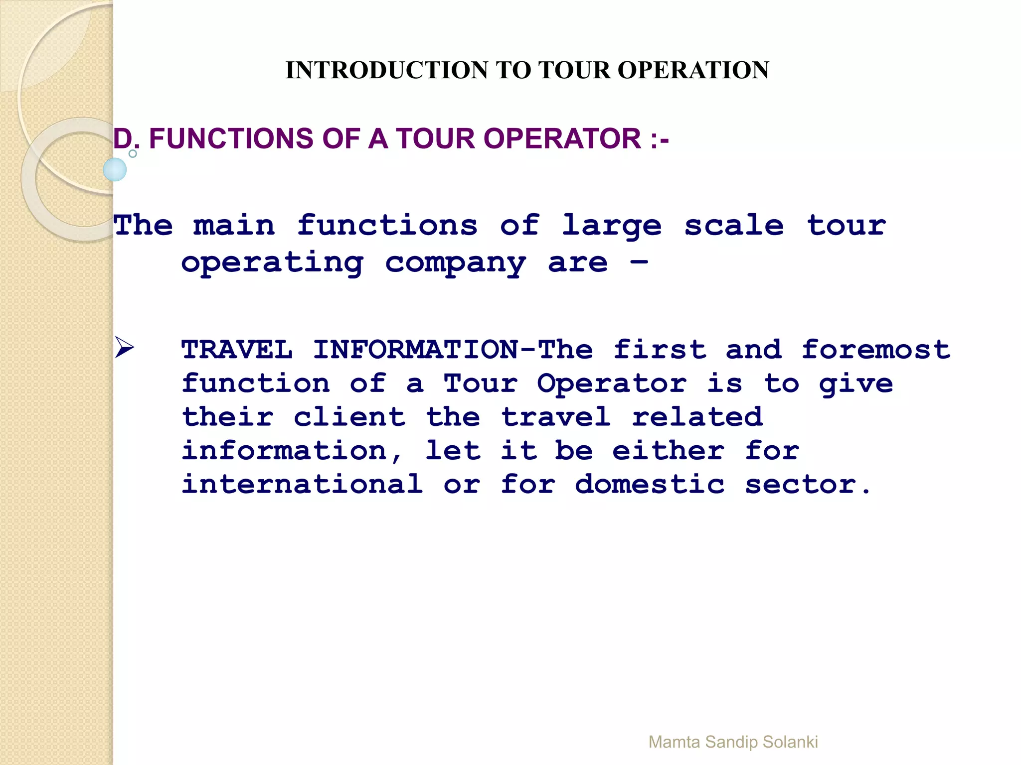 Tour Operations Management | PPTX