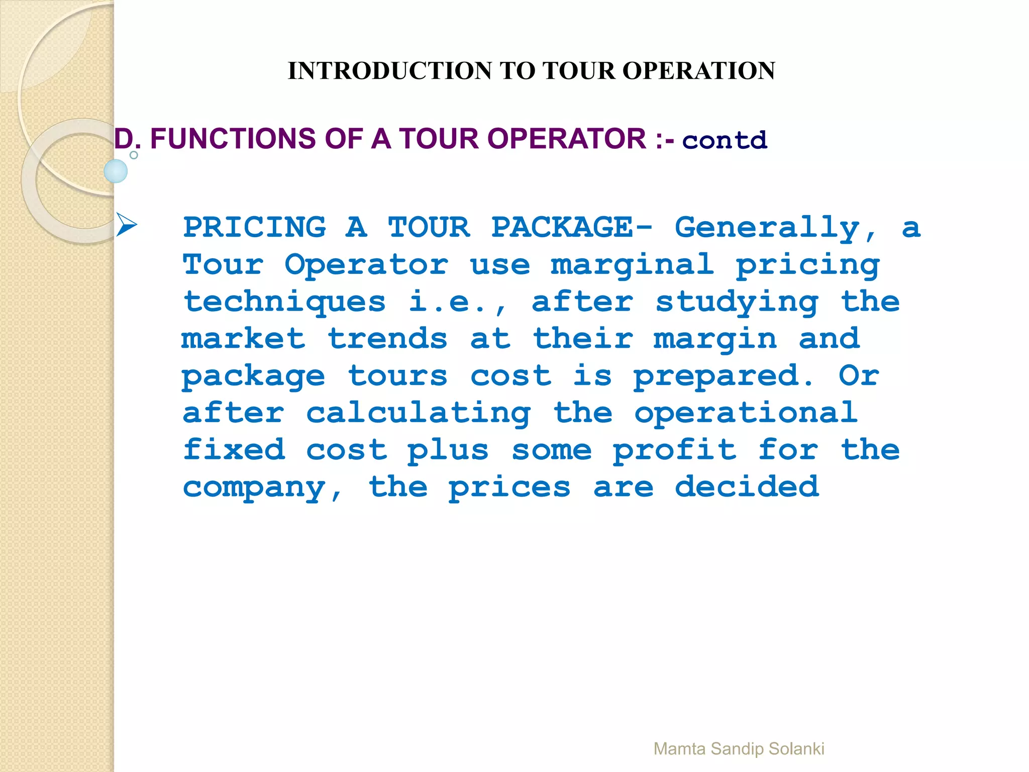 Tour Operations Management | PPTX