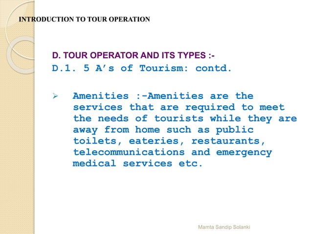 Tour Operations Management | PPTX | Travel Type | Travel