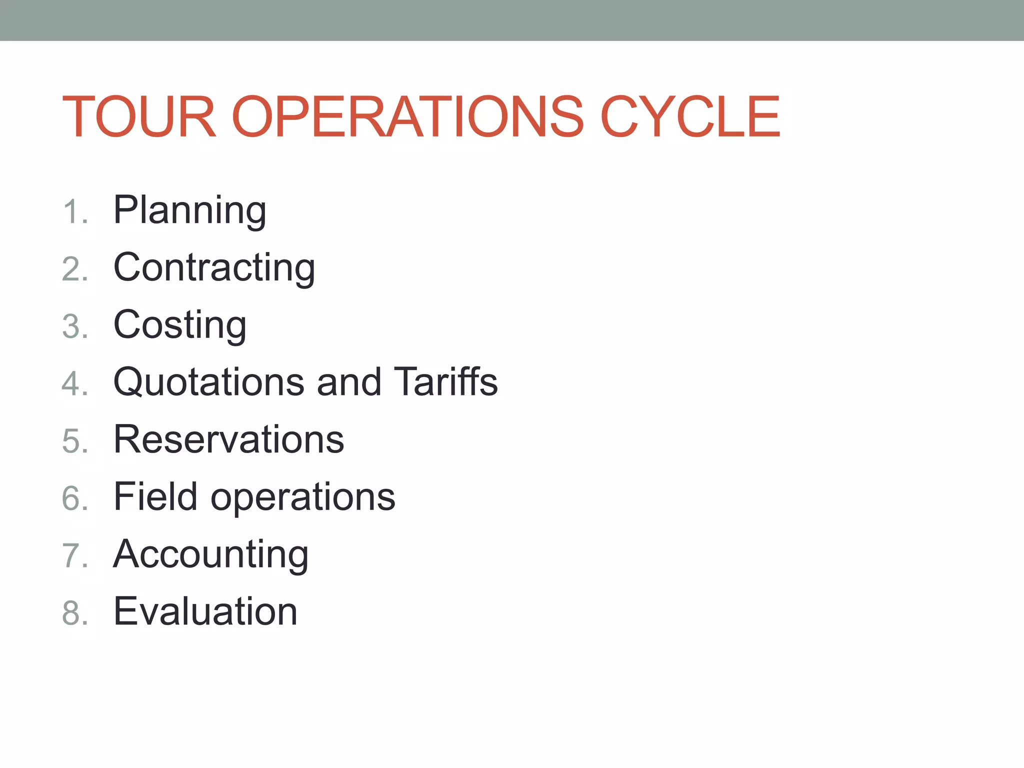Tour operations cycle | PPTX