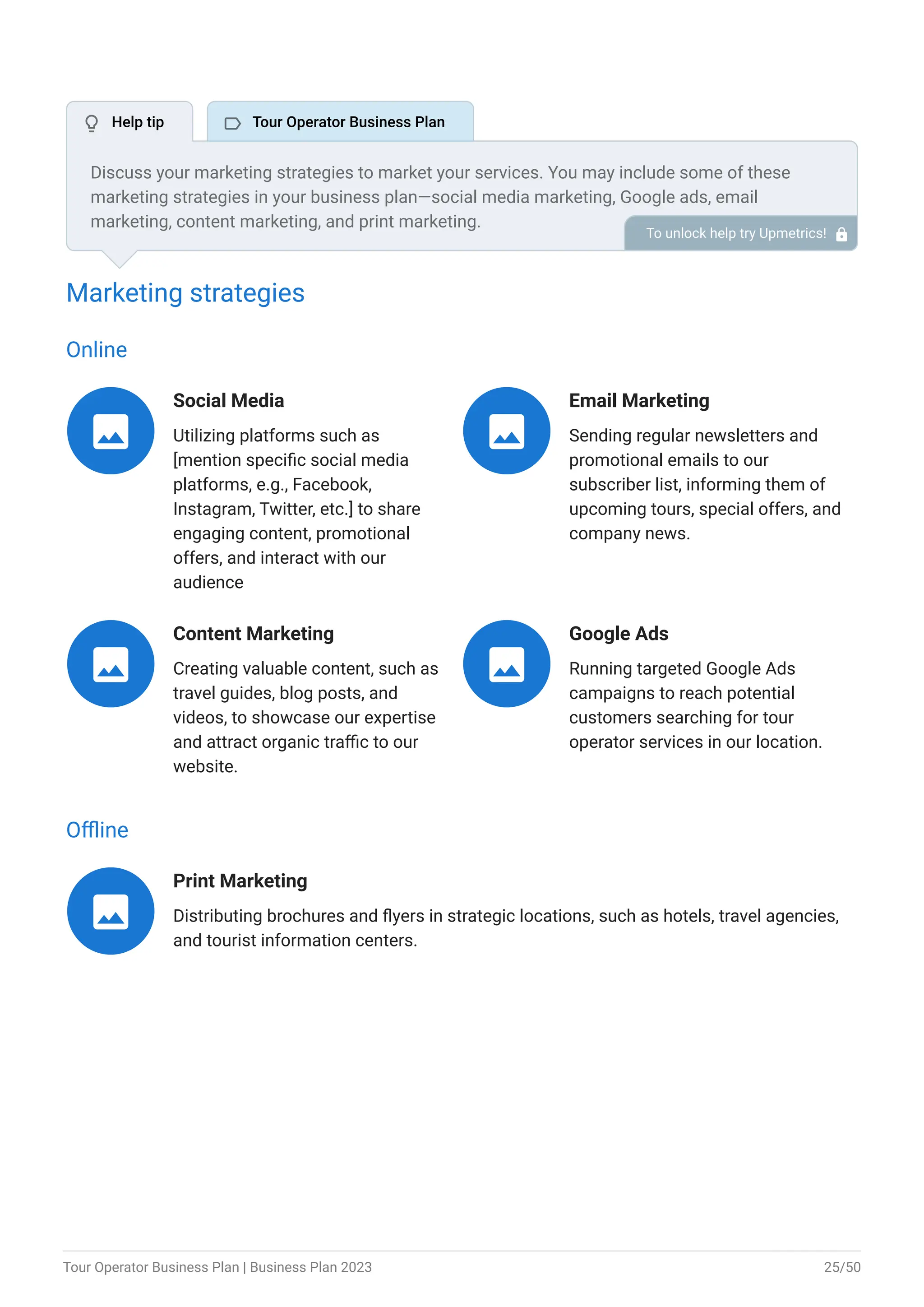 Tour OperatorbBusiness Plan Example | Upmetrics | PDF