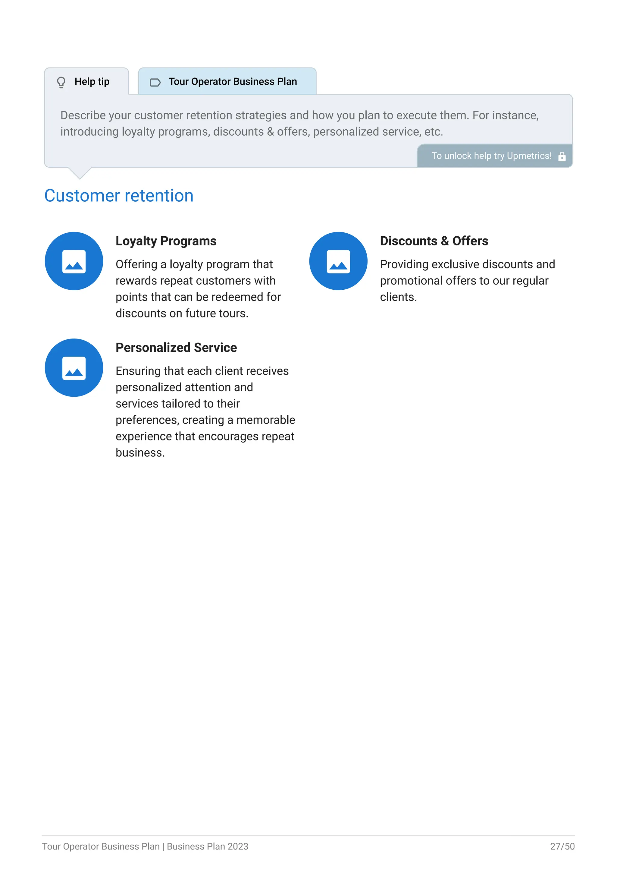 Tour OperatorbBusiness Plan Example | Upmetrics | PDF