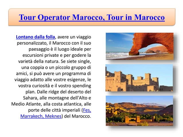 Tour operator marocco, tour in marocco | PPT
