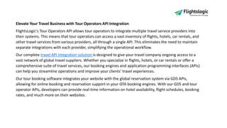 Tour Operators API | Tour Booking Software | PPT
