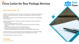 Tour Package Proposal PowerPoint Presentation Slides | PDF