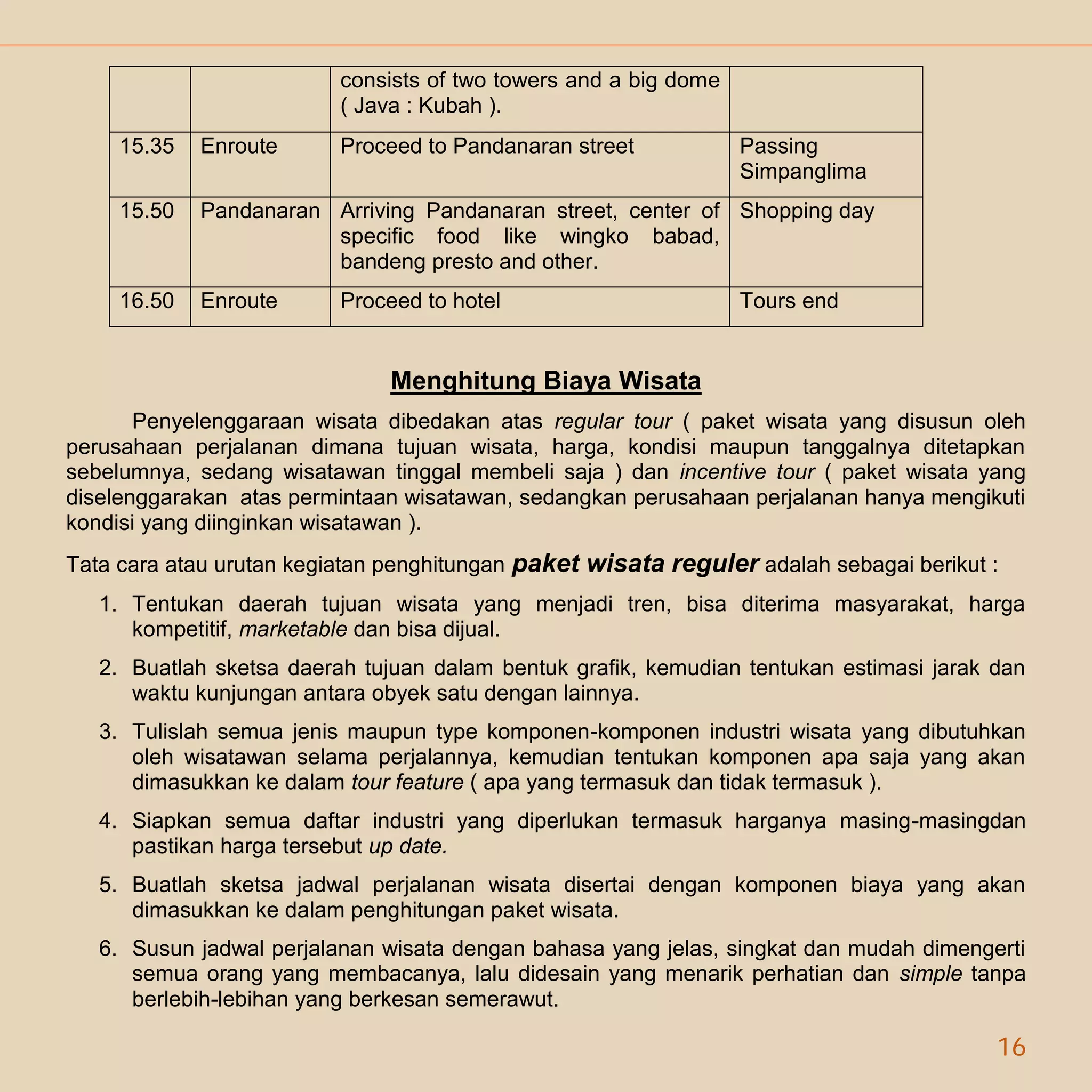 Tour panning process | PDF