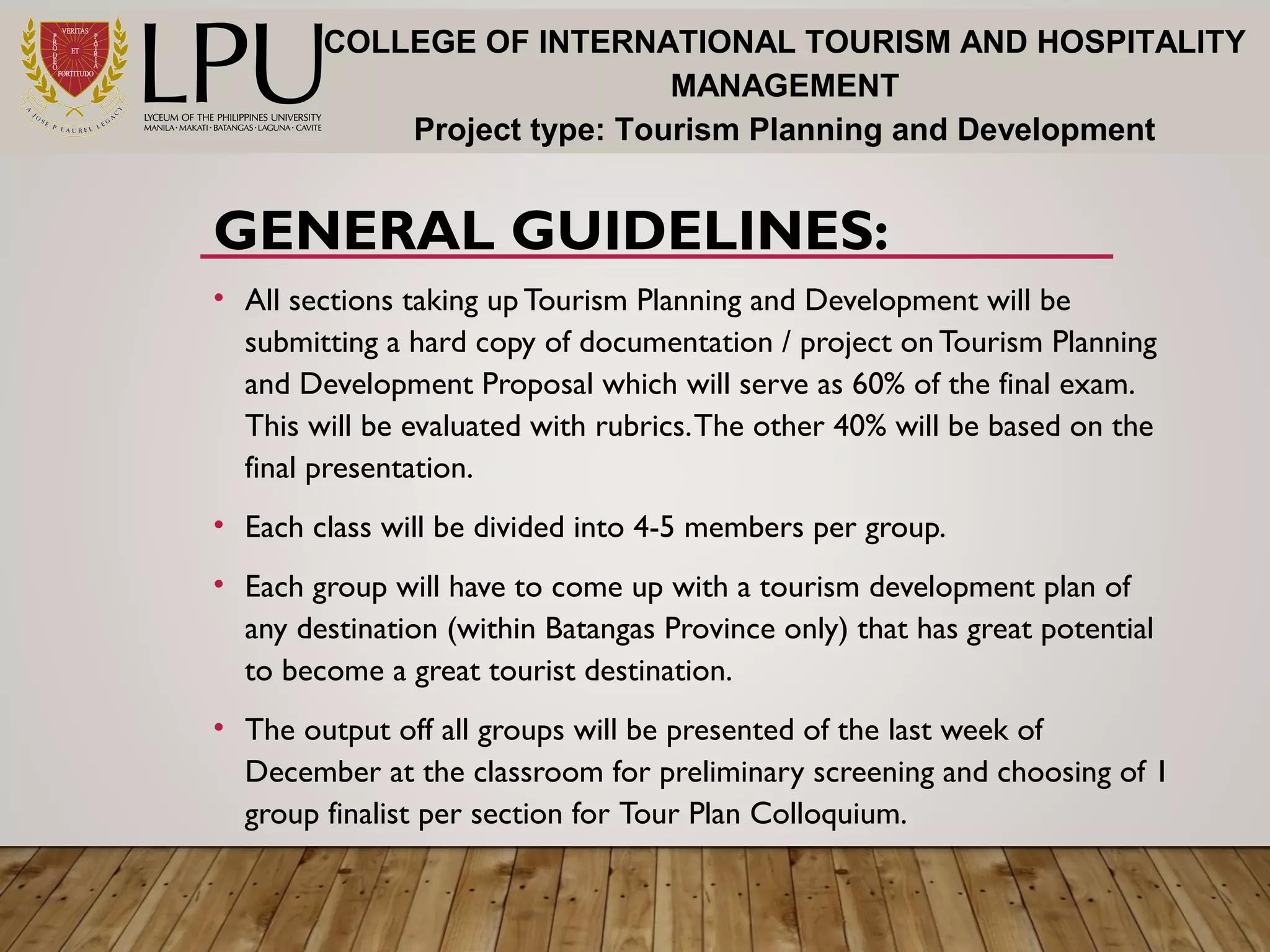 Tourism Planning and Development Introduction | PPT