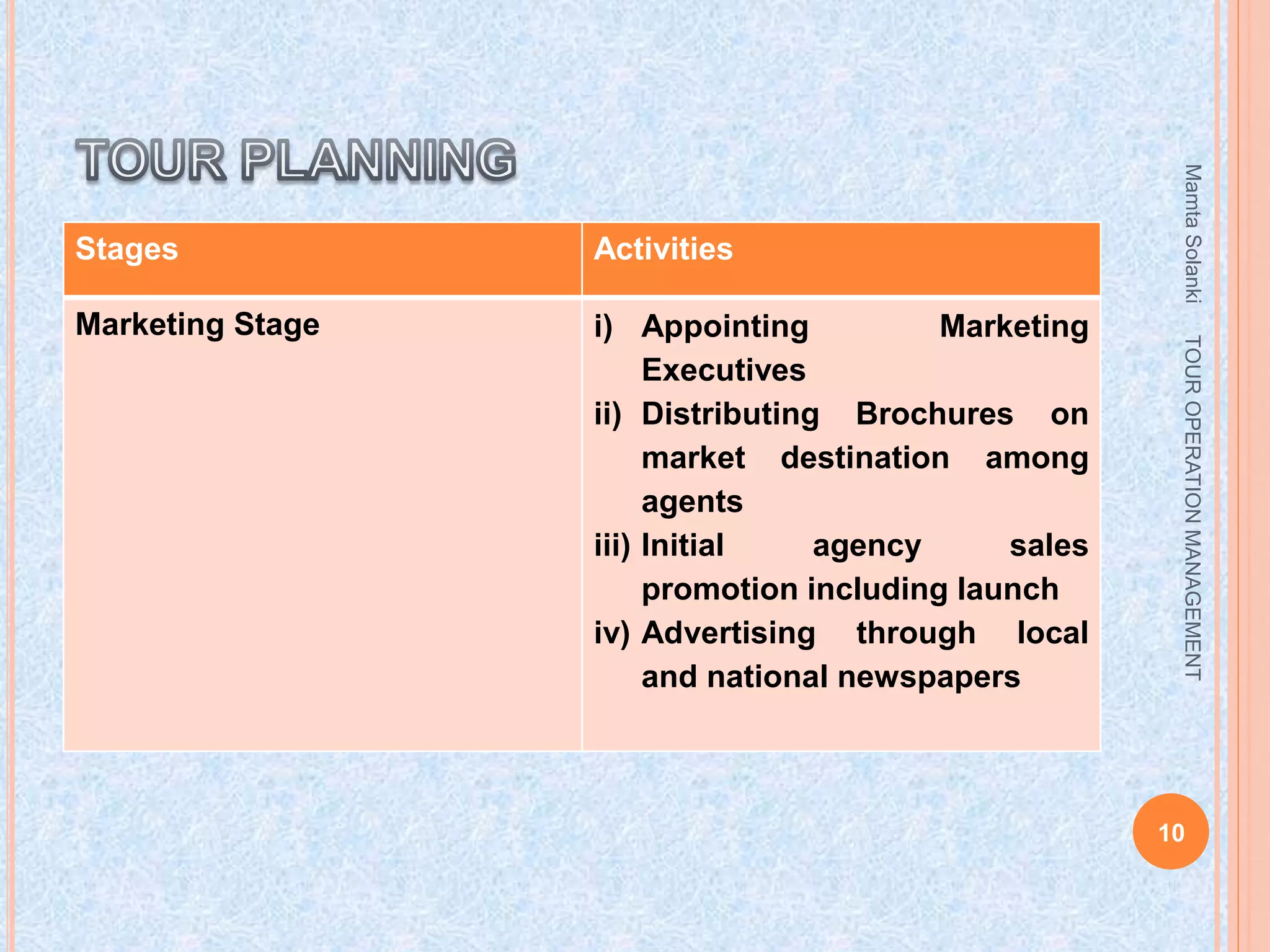 Tour planning | PPTX