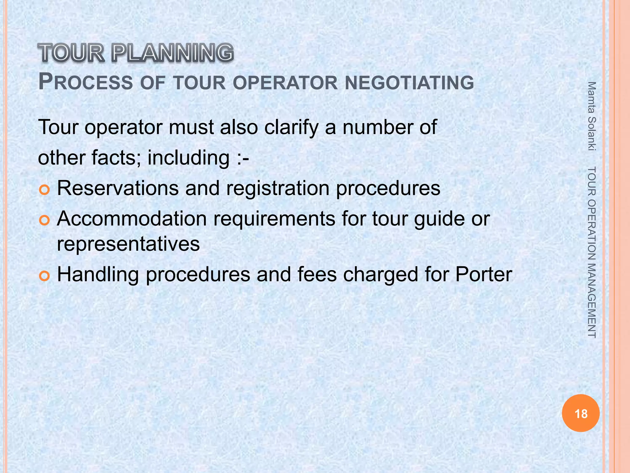 Tour planning | PPTX