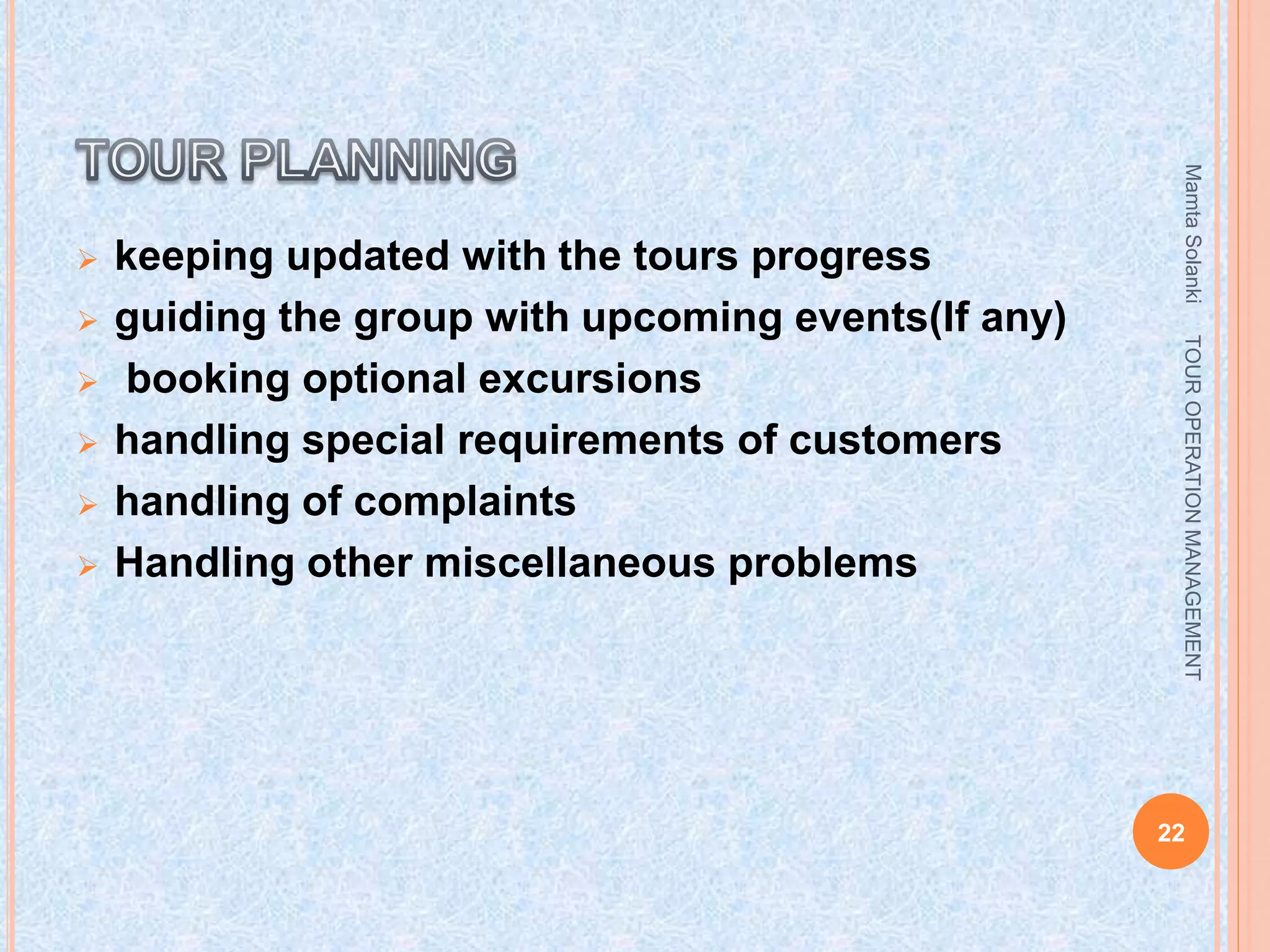Tour planning | PPTX