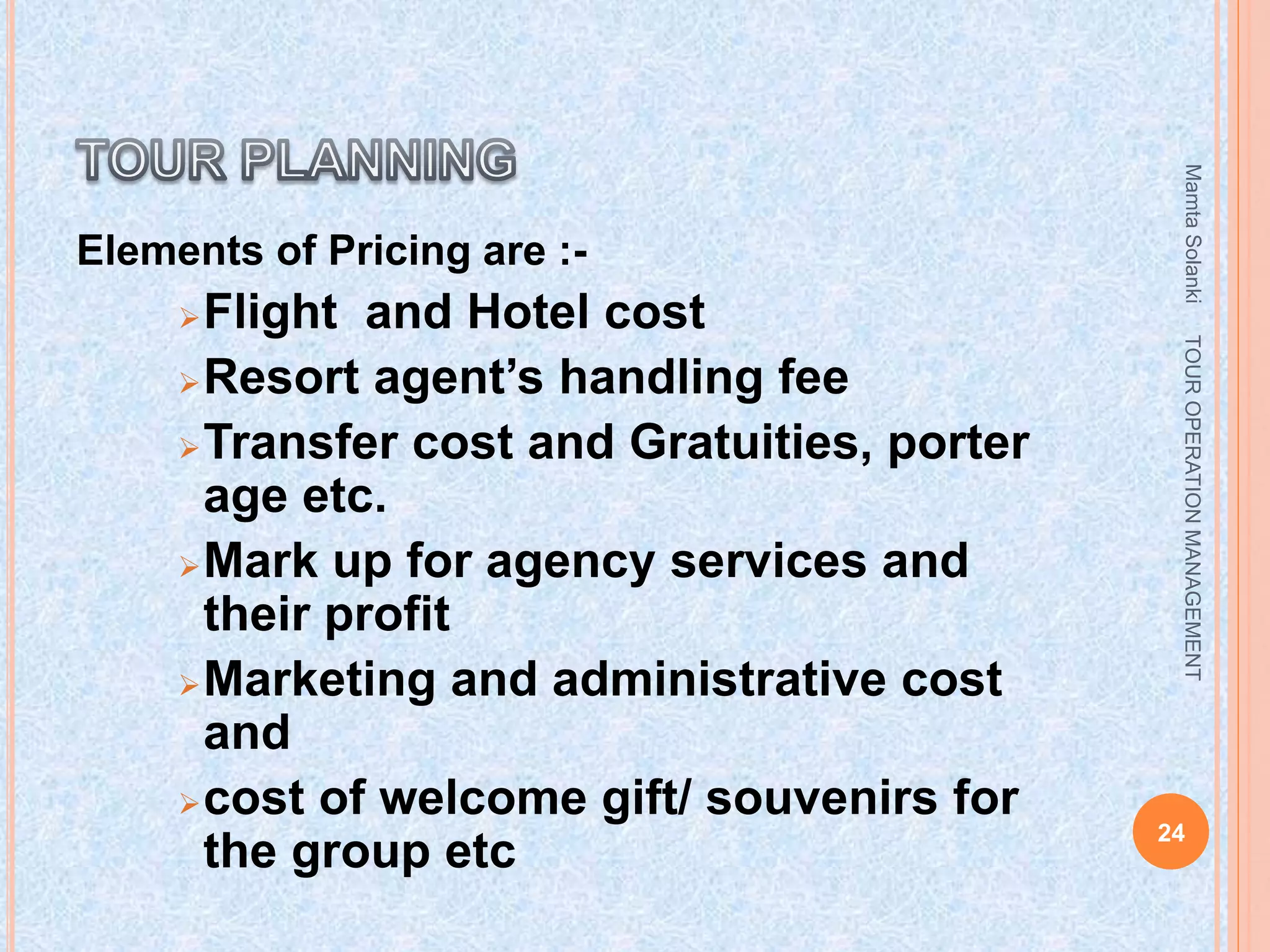 Tour planning | PPTX