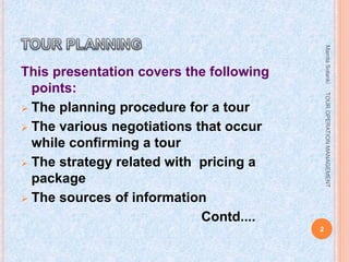 Tour planning | PPTX