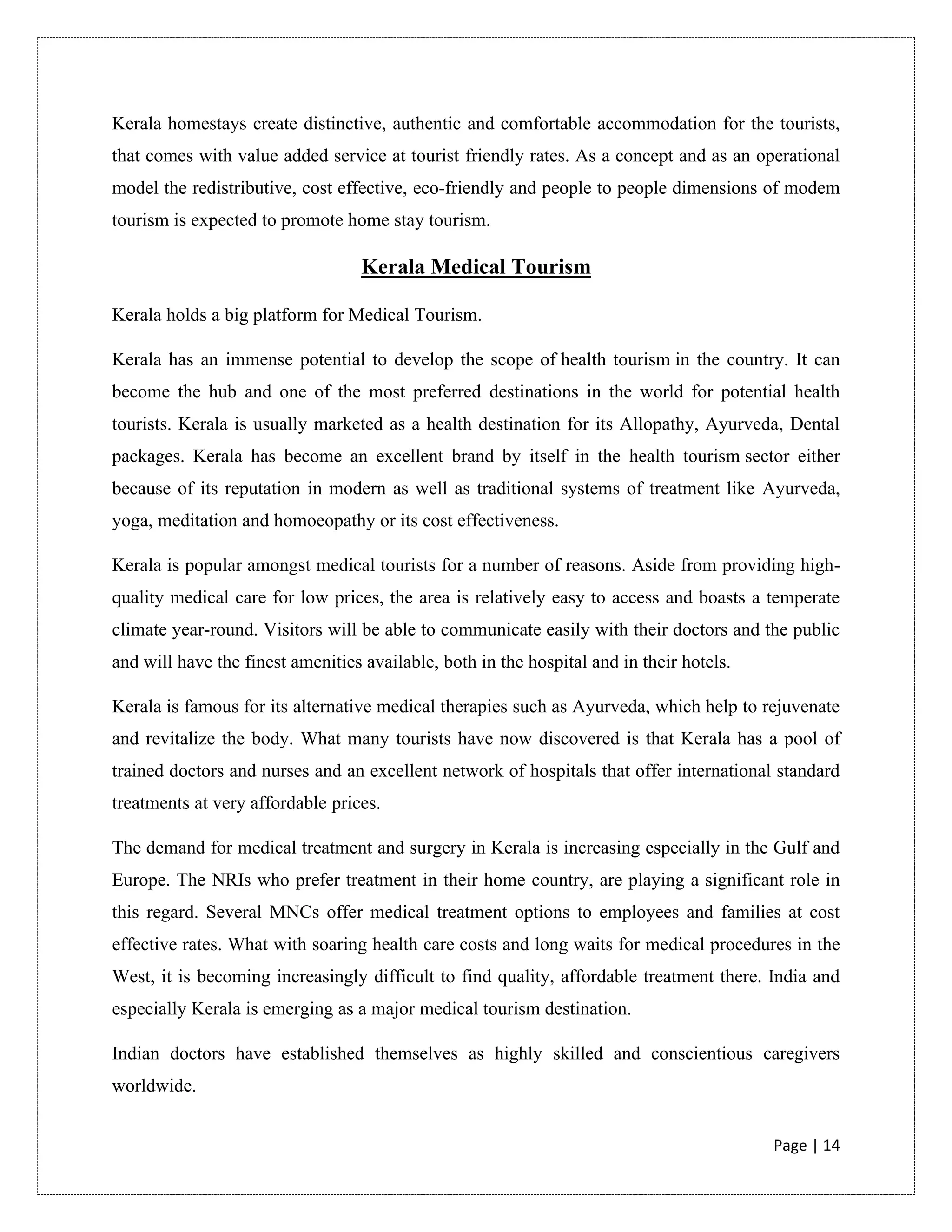 KERALA STUDY TOUR REPORT FOR TOURISM STUDENT | PDF