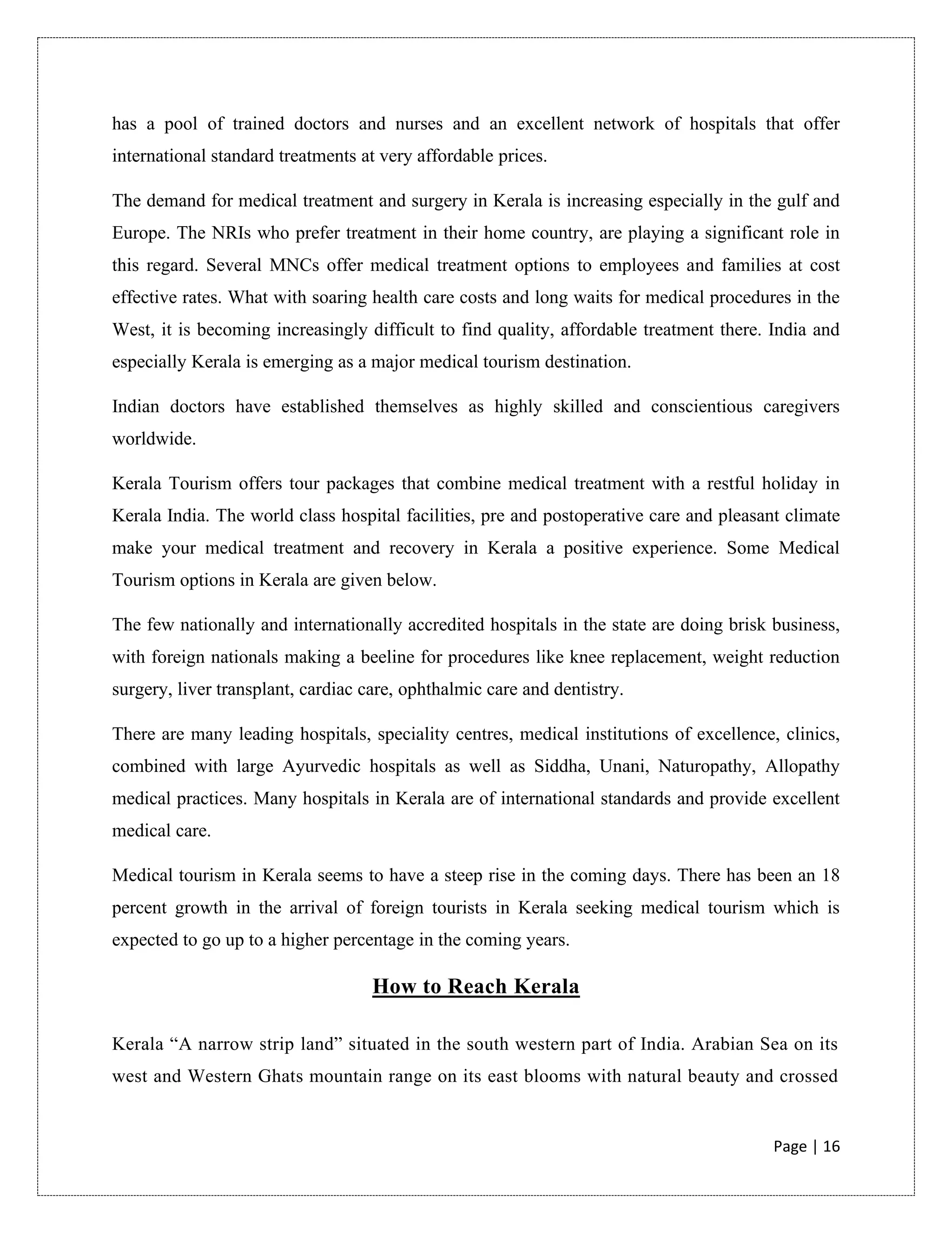 KERALA STUDY TOUR REPORT FOR TOURISM STUDENT | PDF