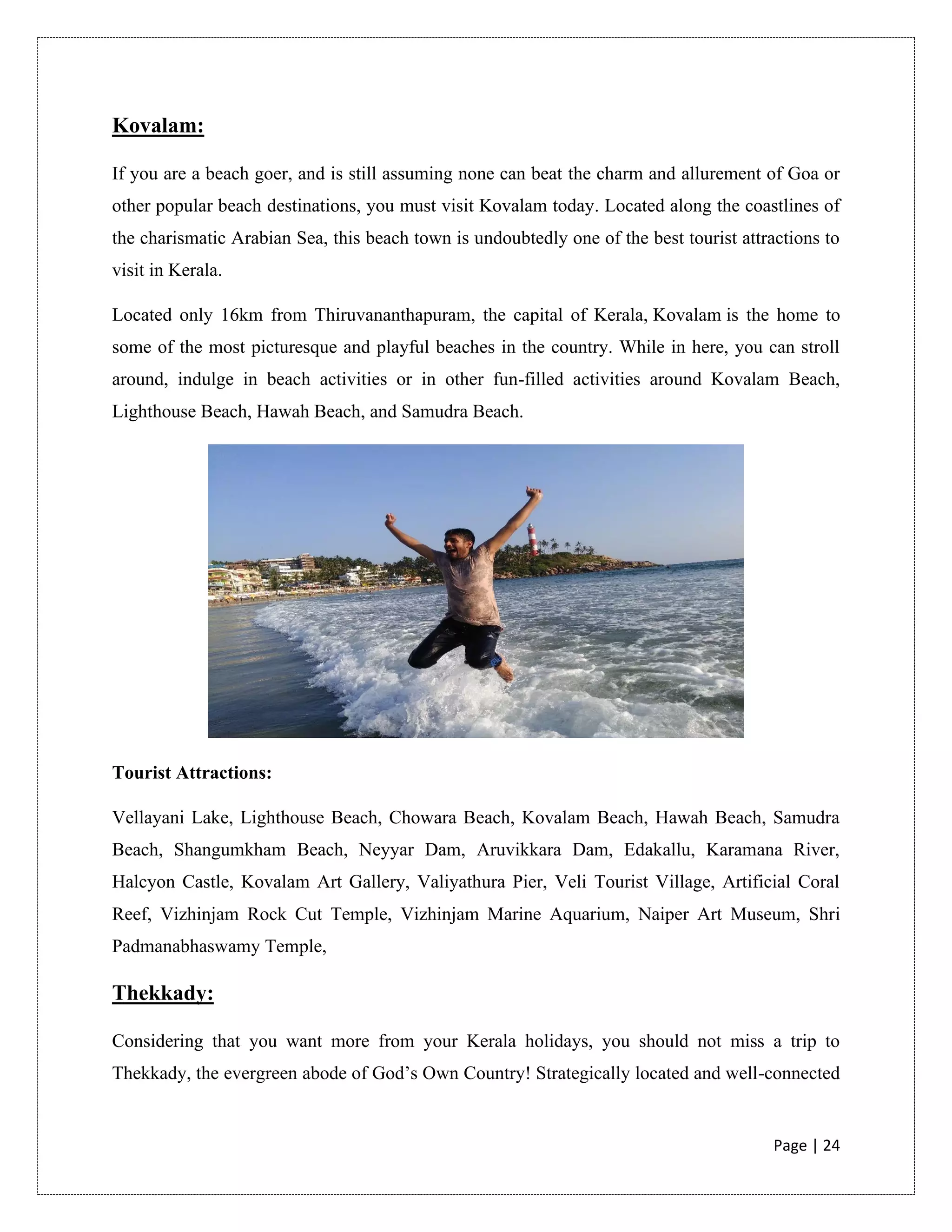 KERALA STUDY TOUR REPORT FOR TOURISM STUDENT | PDF