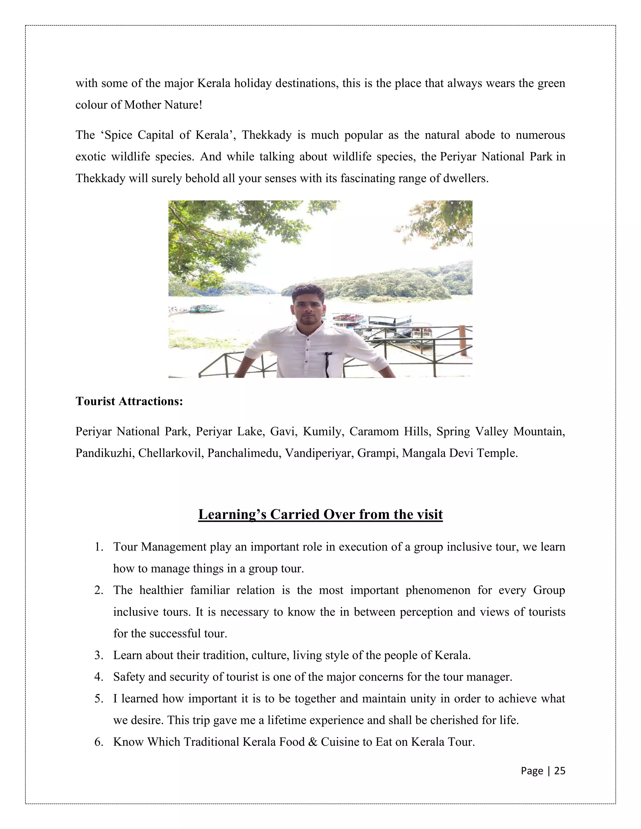 KERALA STUDY TOUR REPORT FOR TOURISM STUDENT | PDF