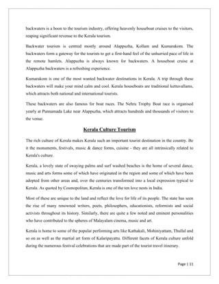 KERALA STUDY TOUR REPORT FOR TOURISM STUDENT | PDF