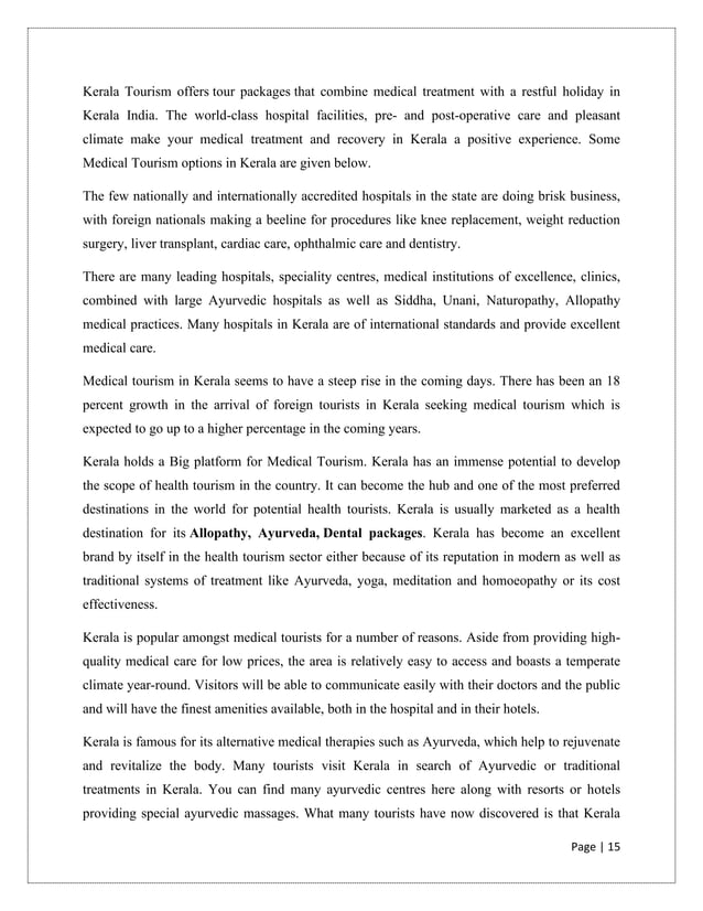 KERALA STUDY TOUR REPORT FOR TOURISM STUDENT | PDF