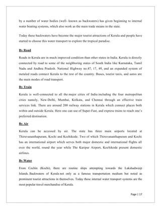 KERALA STUDY TOUR REPORT FOR TOURISM STUDENT | PDF