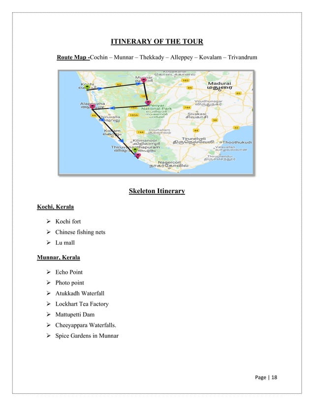 KERALA STUDY TOUR REPORT FOR TOURISM STUDENT | PDF