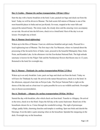 KERALA STUDY TOUR REPORT FOR TOURISM STUDENT | PDF