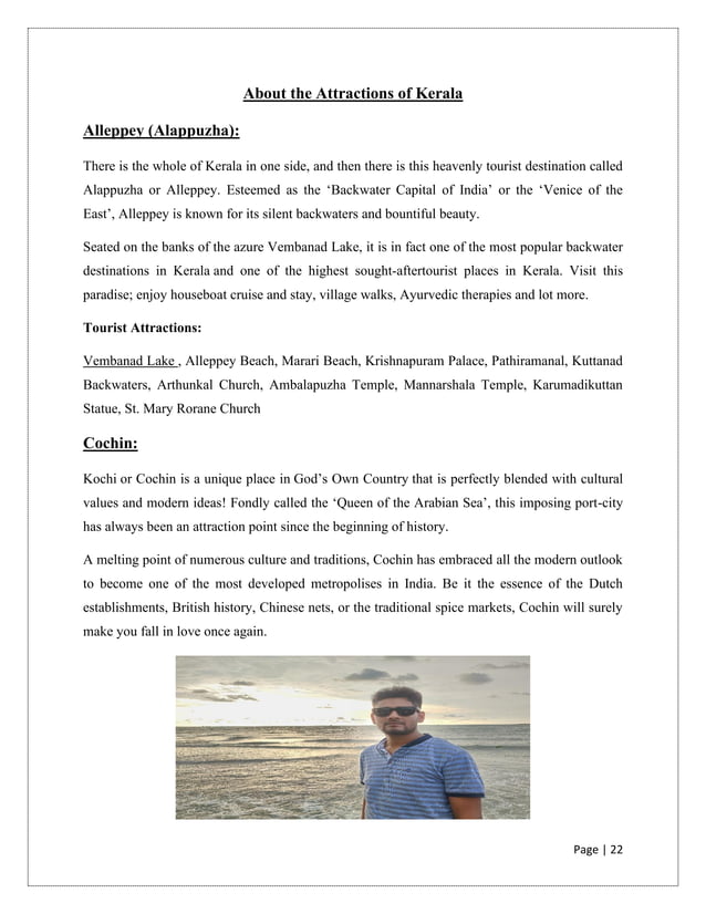 KERALA STUDY TOUR REPORT FOR TOURISM STUDENT | PDF